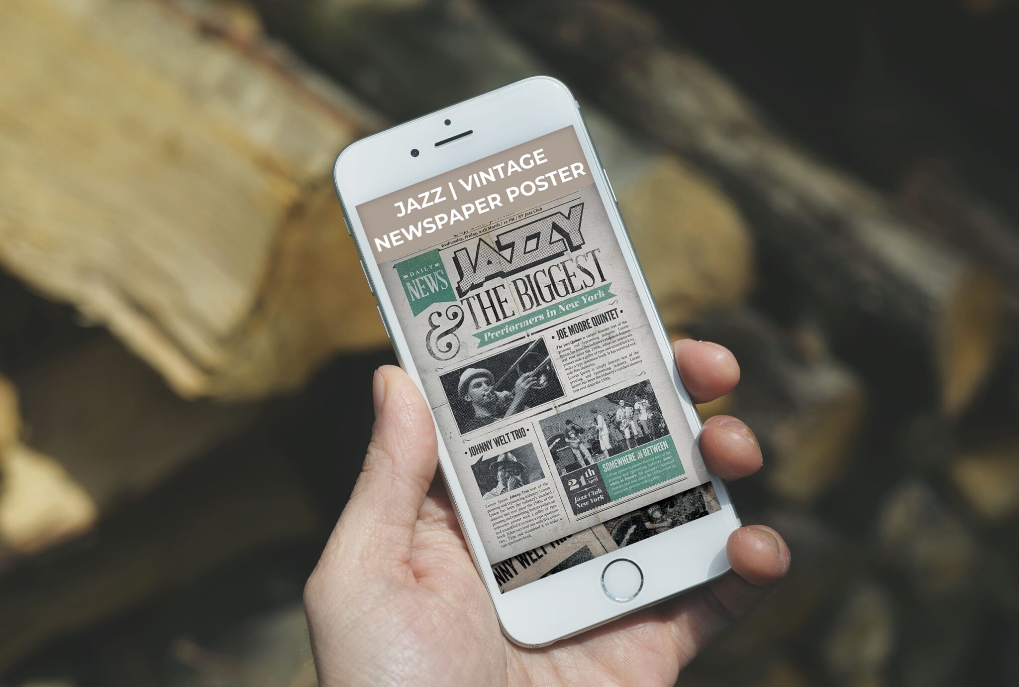 Jazz | Vintage Newspaper Poster – MasterBundles