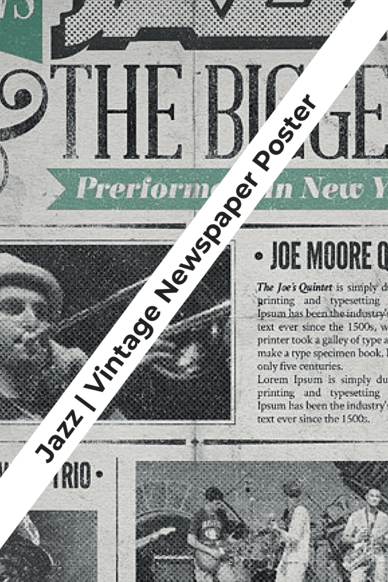 Jazz | Vintage Newspaper Poster – MasterBundles