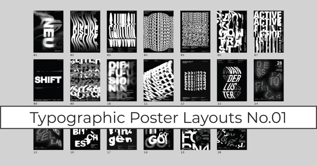 Typographic Poster Layouts No.01 – MasterBundles