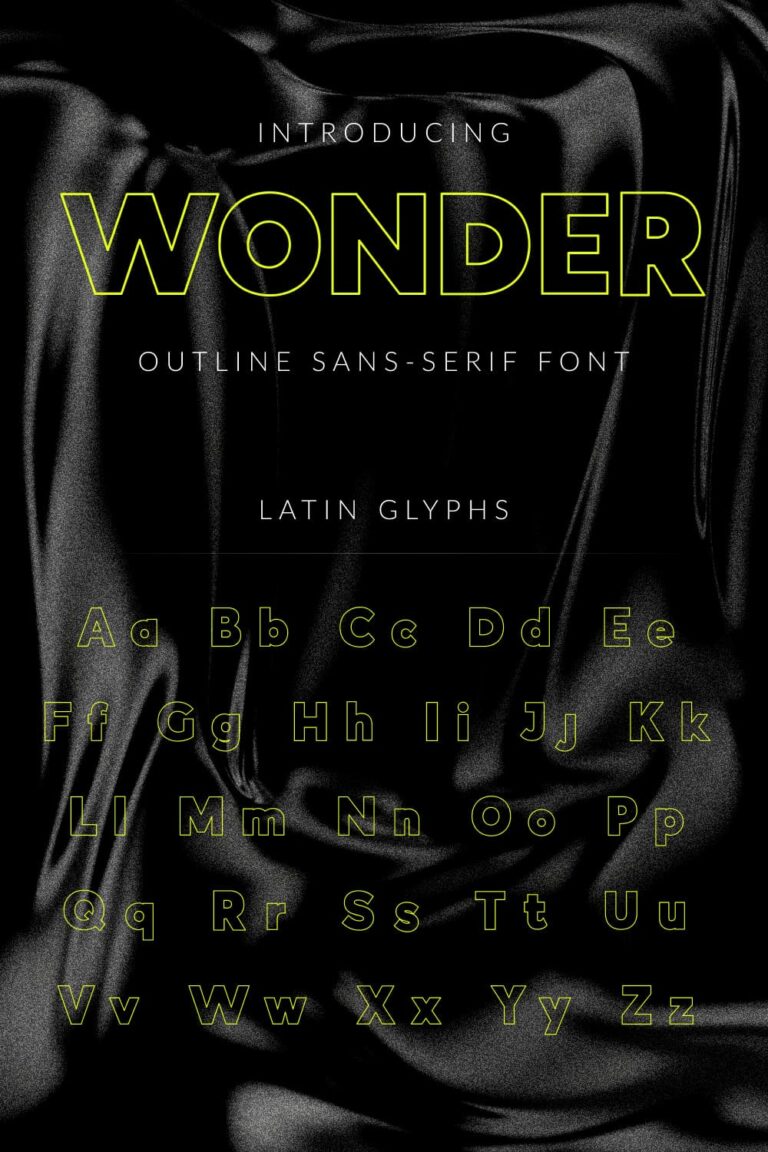 Wonder Outline Sans-Serif Font | Master Bundles