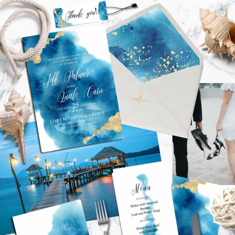 Ocean Wedding Invitations Suit – MasterBundles