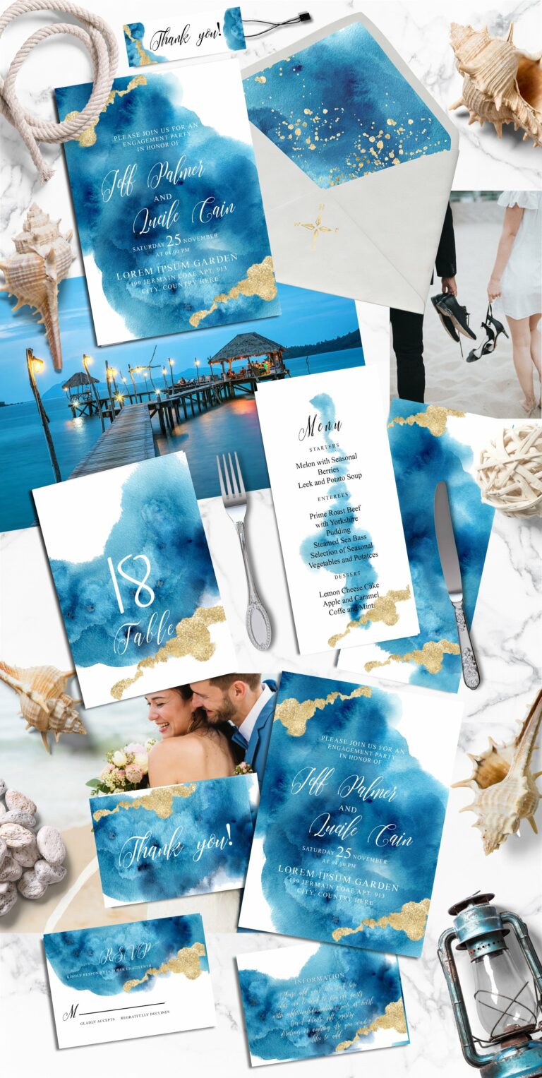 Ocean Wedding Invitations Suit – MasterBundles