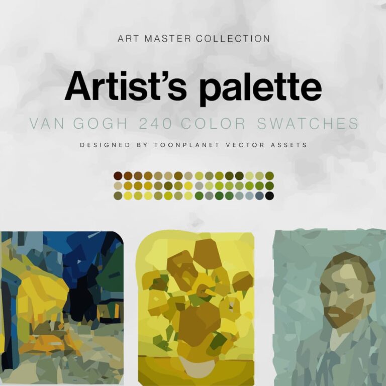 Van Gogh 240 Color Swatches Palette – MasterBundles