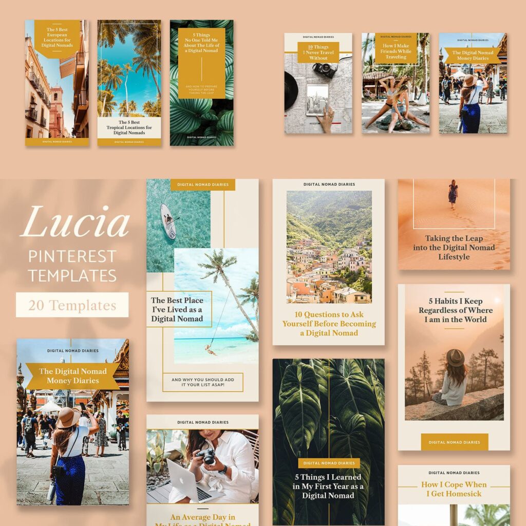 Lucia Pinterest Template Pack – MasterBundles