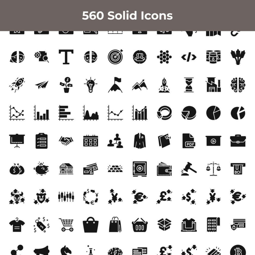 560 Solid Icons – MasterBundles