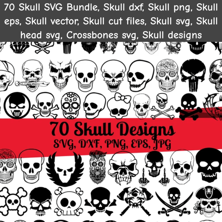 77 Skull SVG Bundle Files For Cricut – MasterBundles
