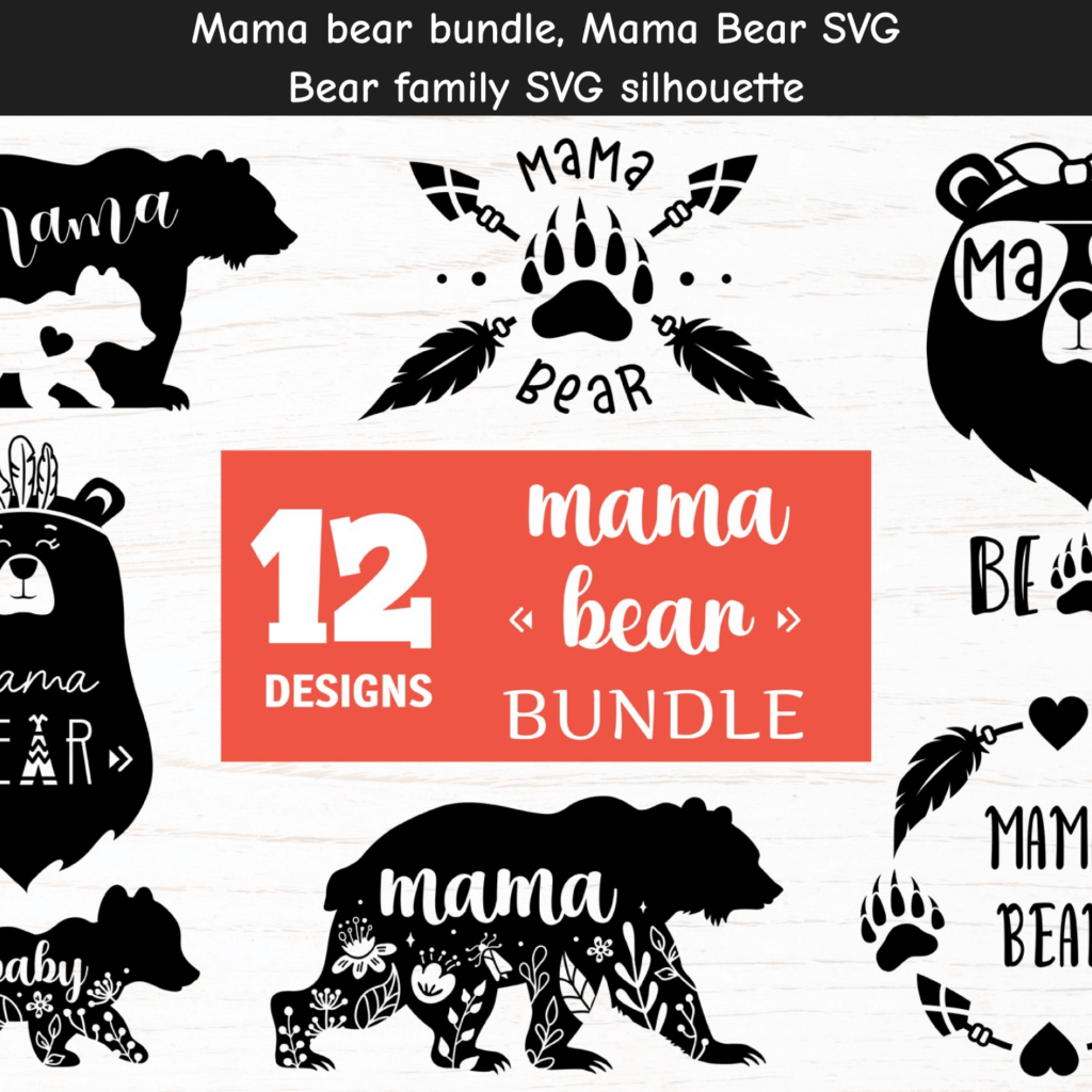 Mama Bear SVG Family Silhouette – MasterBundles