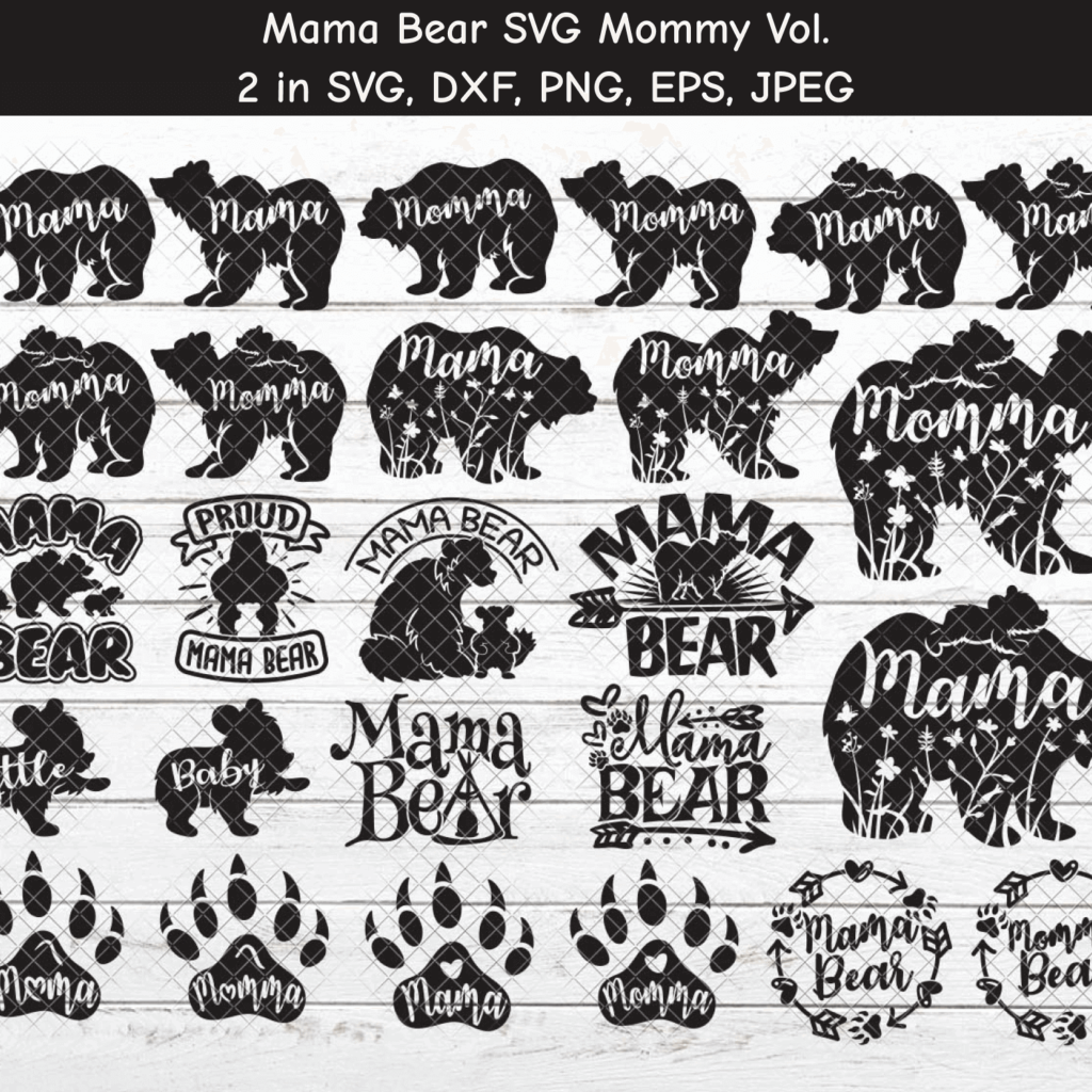 Floral Bear SVG, Mama Bear SVG – MasterBundles