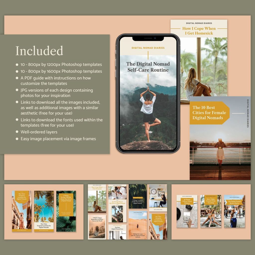 Lucia Pinterest Template Pack – MasterBundles