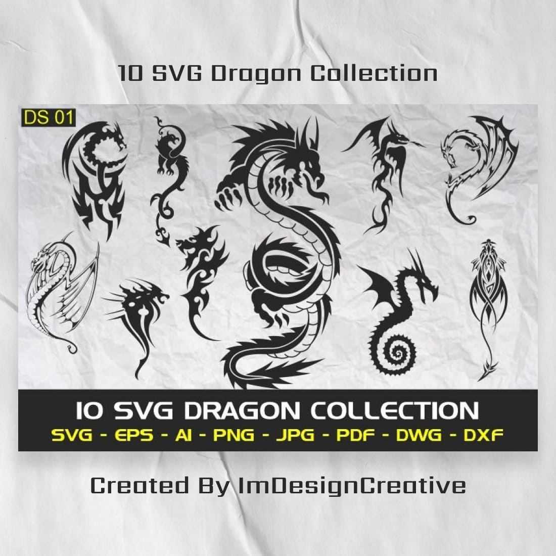 10 SVG Dragon Collection – MasterBundles