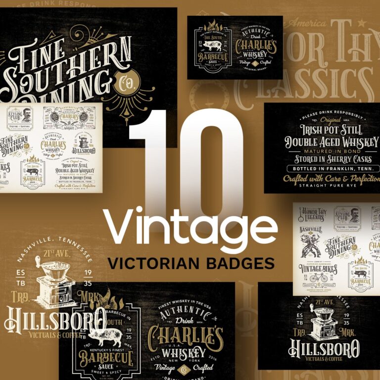 10 Vintage Victorian Badges – MasterBundles