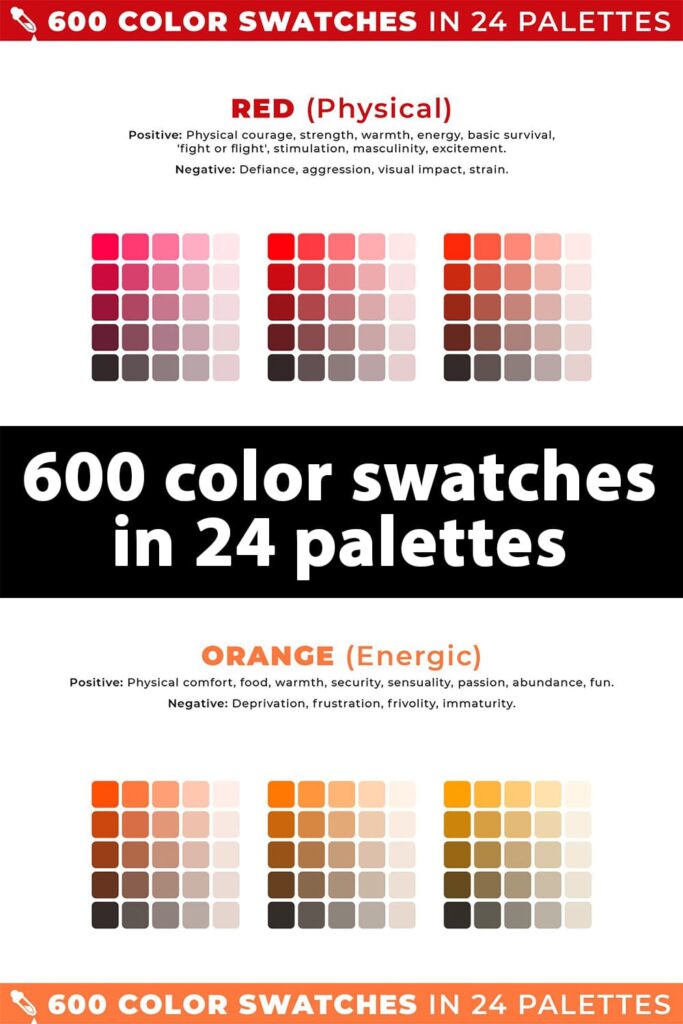 600 Color Swatches in 24 Palettes – MasterBundles