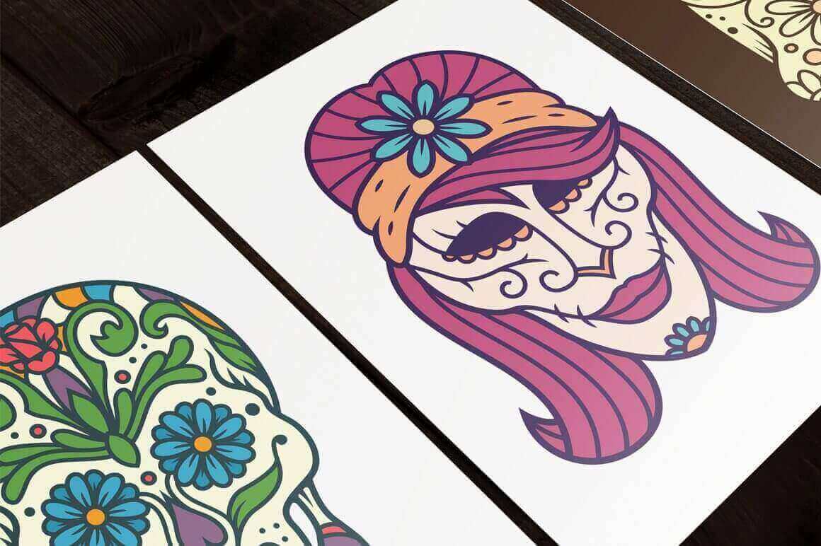50 Vector Sugar Skulls SVG Bundle – MasterBundles