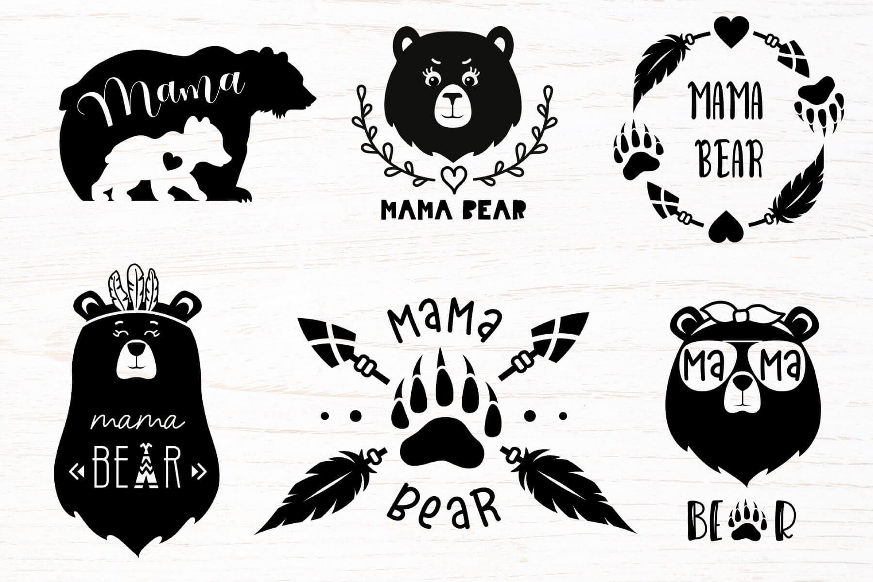 Mama Bear SVG Family Silhouette – MasterBundles