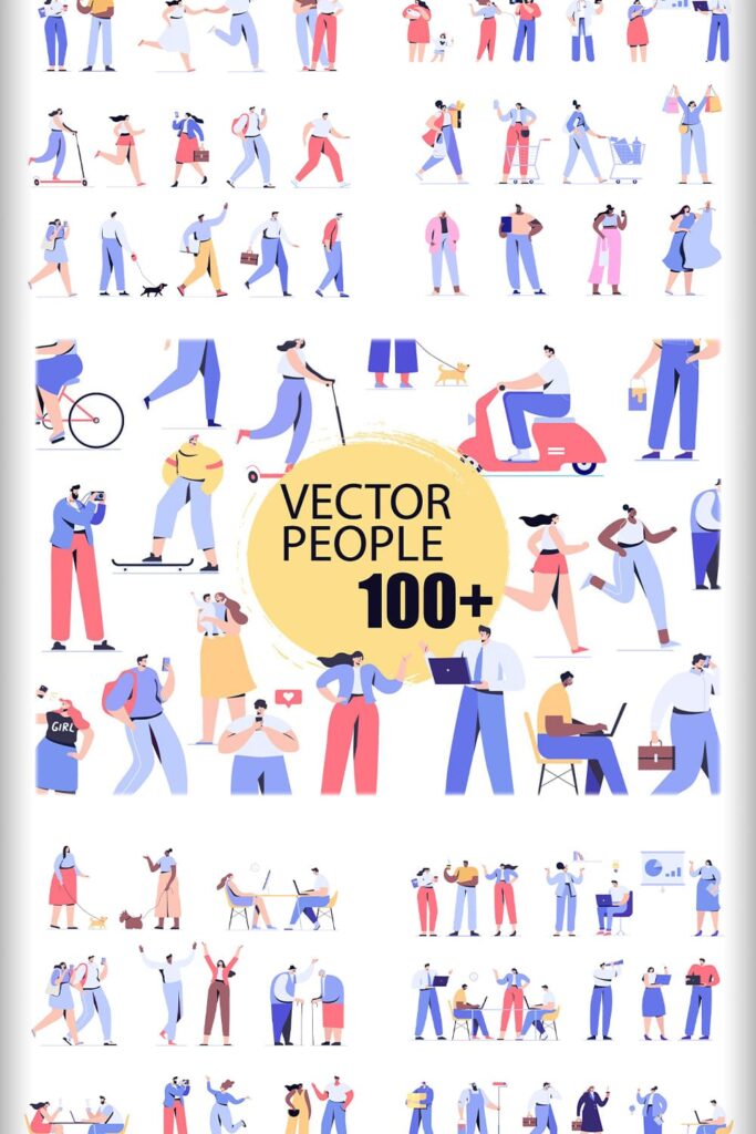 Big Vector Set of People Characters – MasterBundles