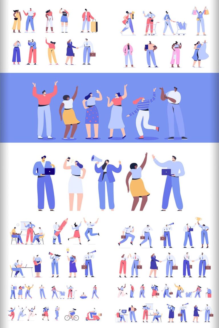 Big Vector Set of People Characters – MasterBundles