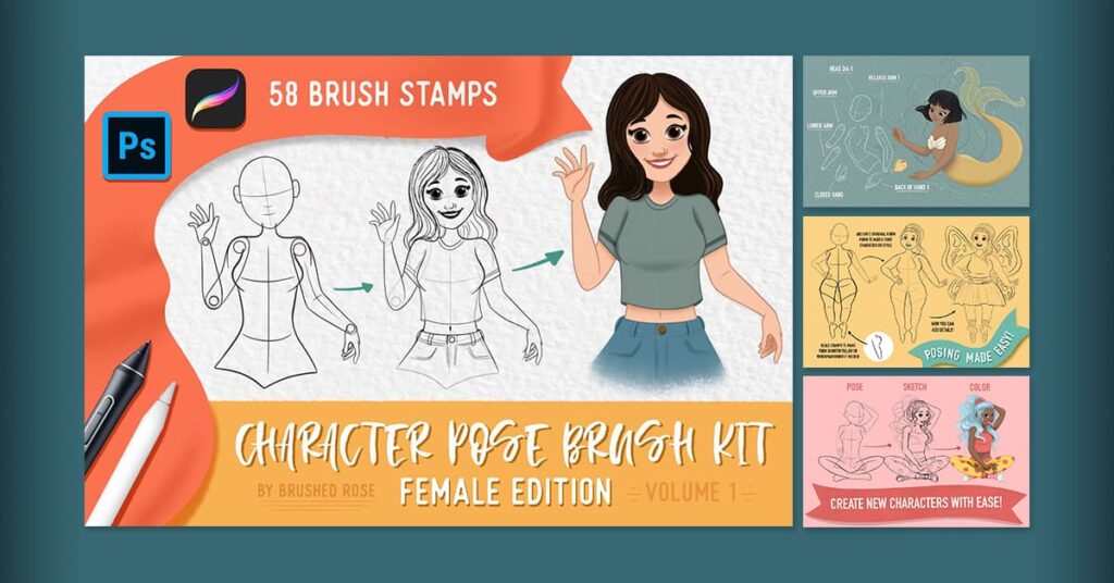 Character Pose Brush Kit – MasterBundles