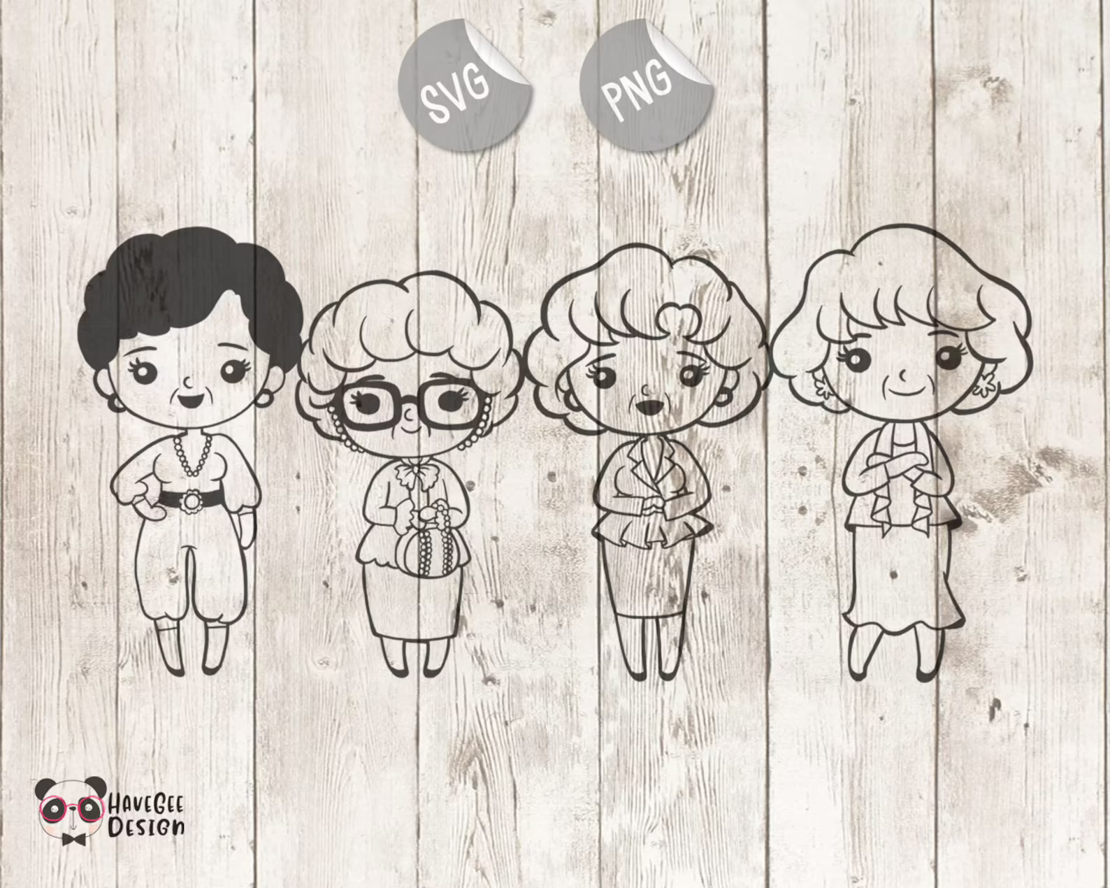 Cute Golden Girls SVG and PNG Files instant Download PNG File - 300 dpi ...