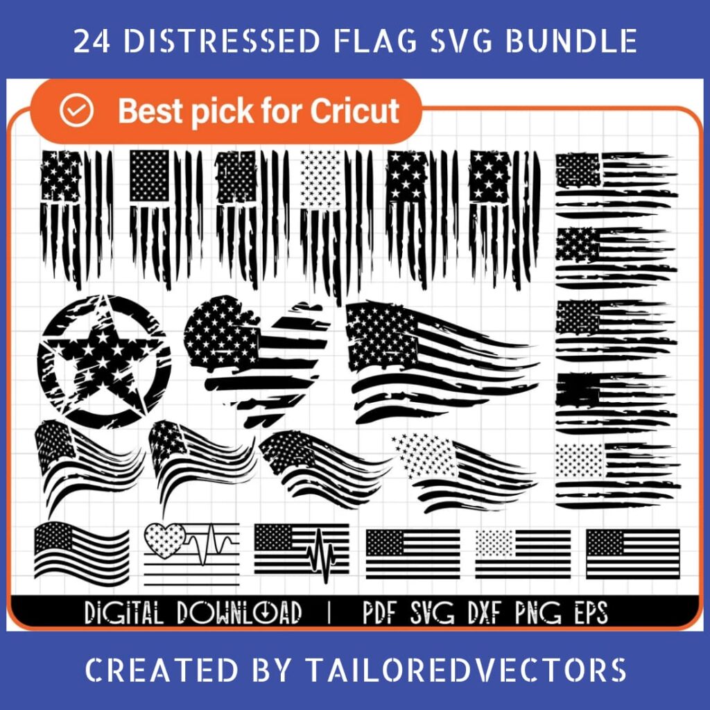 Distressed Flag SVG, American Flag SVG – MasterBundles