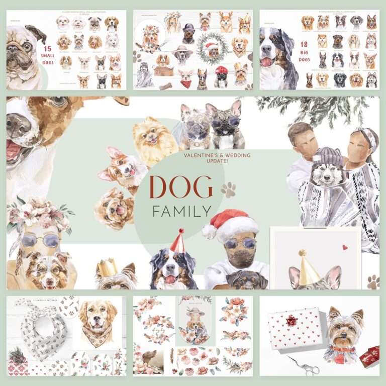 Dog Family Character Creator Clipart – MasterBundles