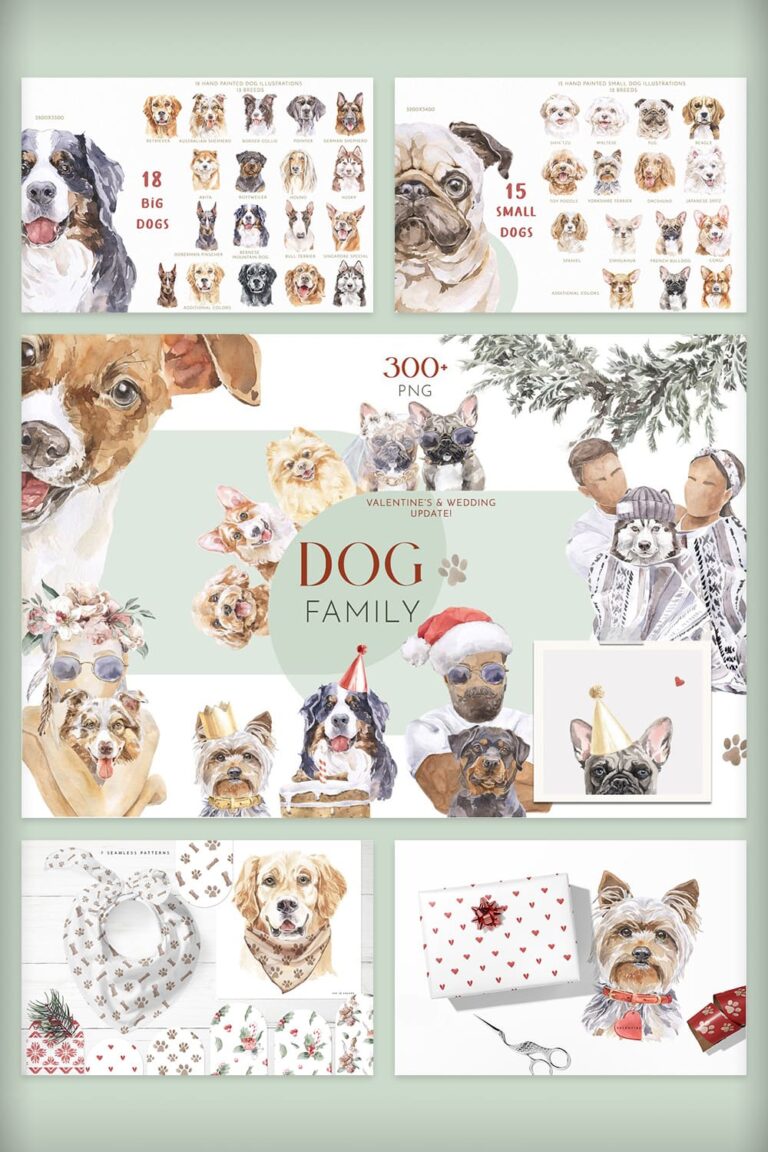 Dog Family Character Creator Clipart – MasterBundles
