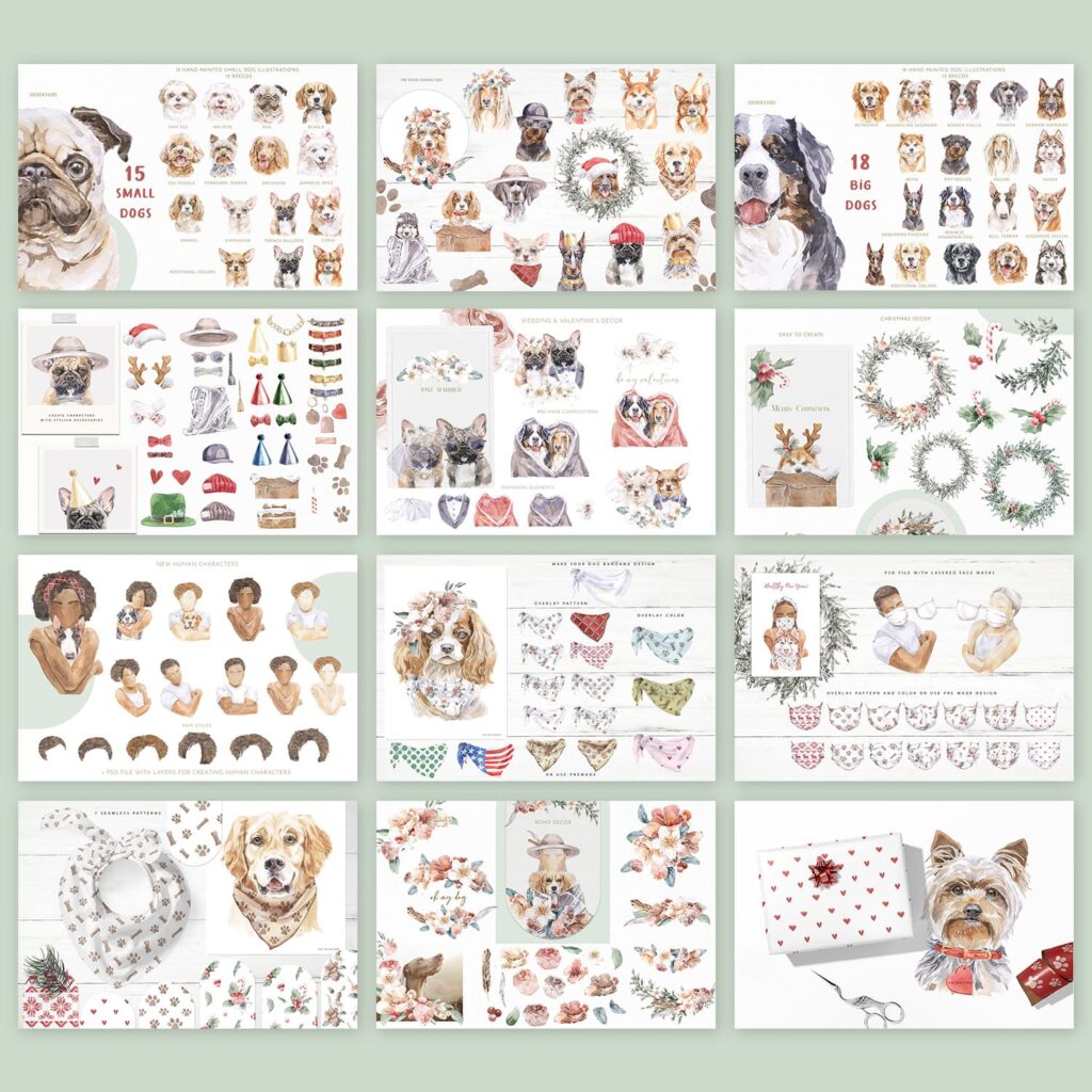 Dog Family Character Creator Clipart – MasterBundles