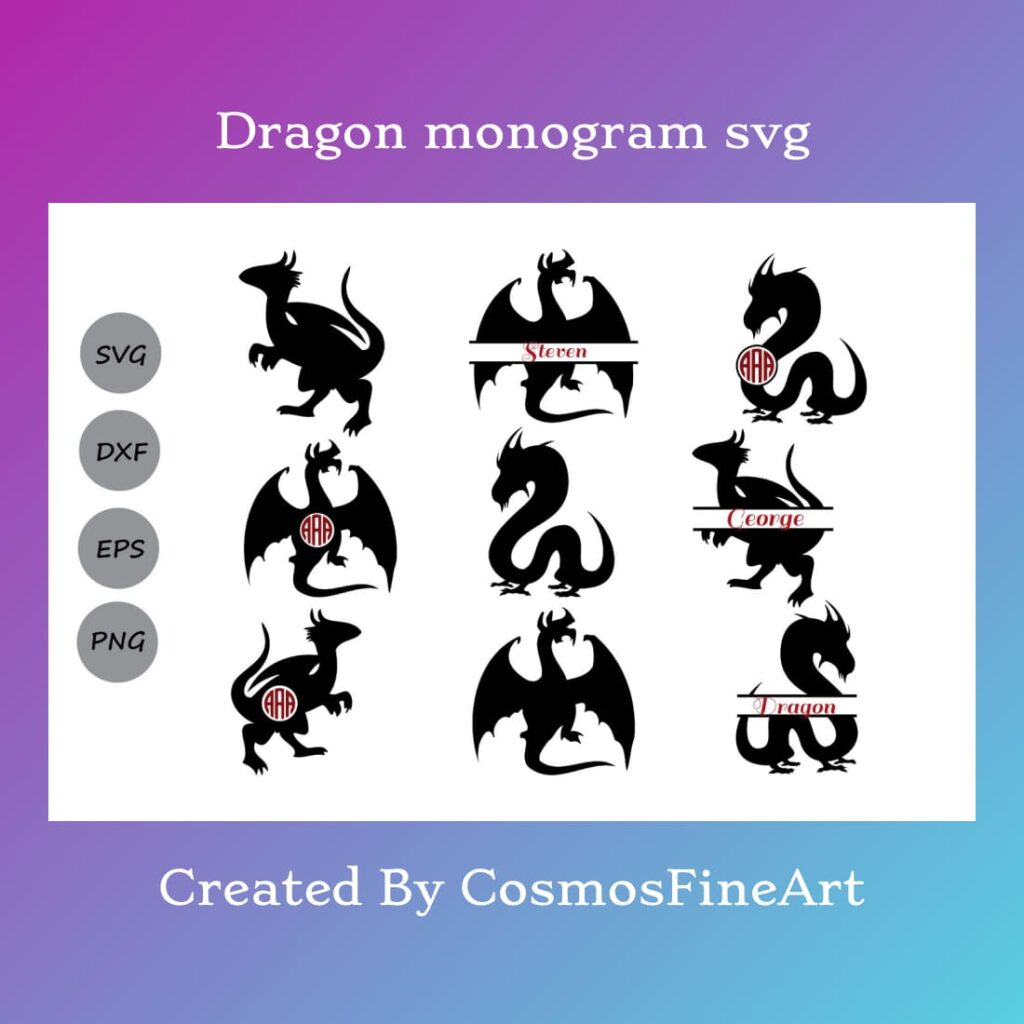 Dragon SVG, Dragon Monogram SVG, Dragon Clipart – MasterBundles