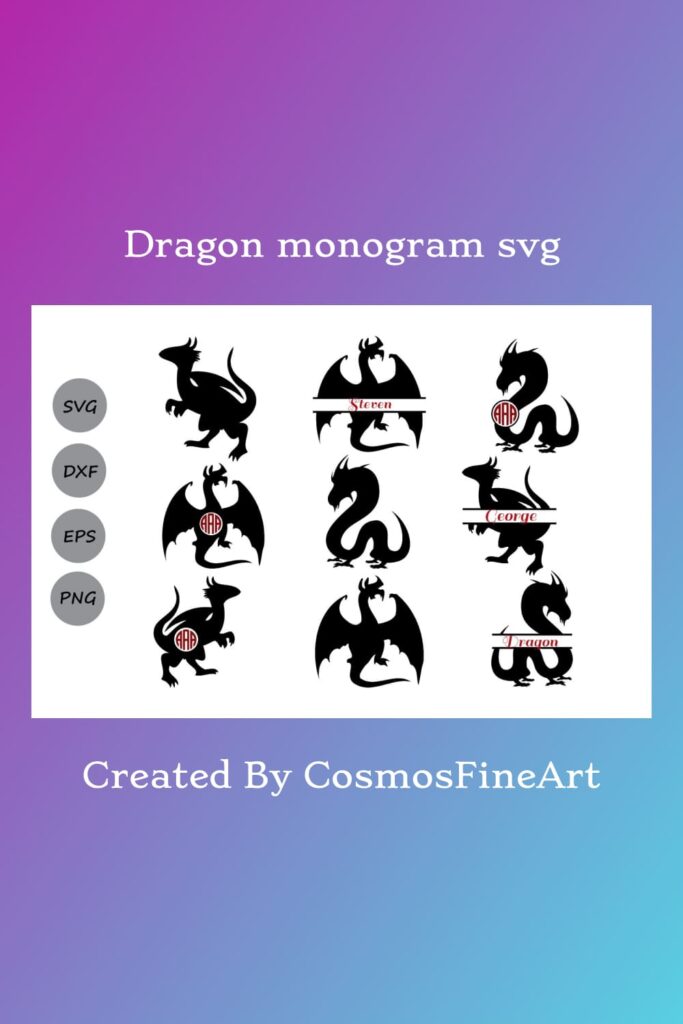 Dragon SVG, Dragon Monogram SVG, Dragon Clipart – MasterBundles