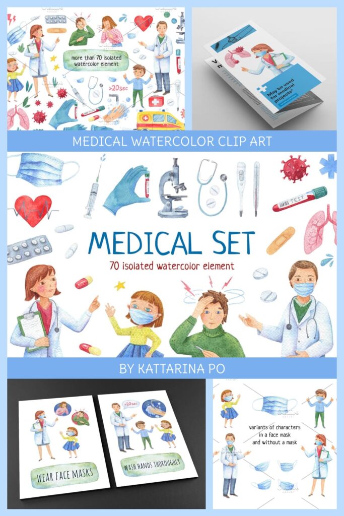 Medical Watercolor Clip Art – MasterBundles