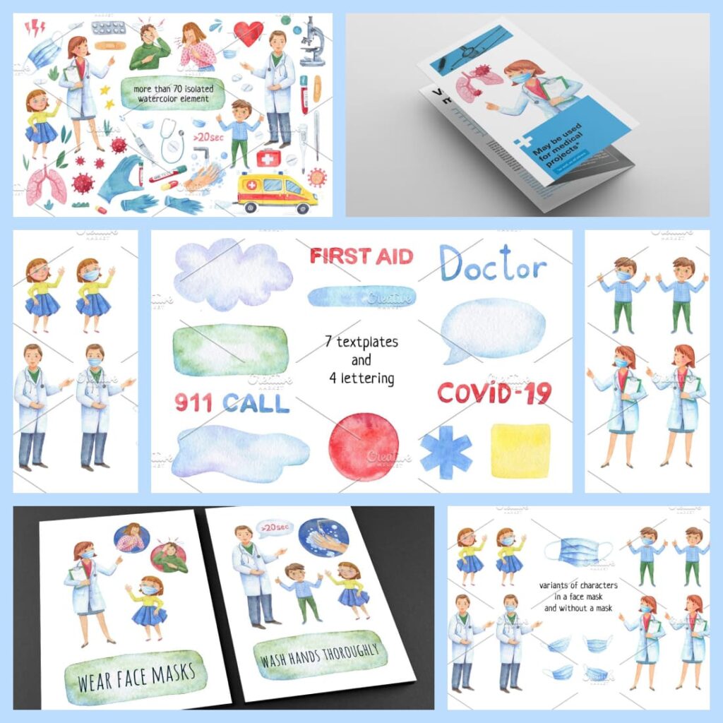 Medical Watercolor Clip Art – MasterBundles