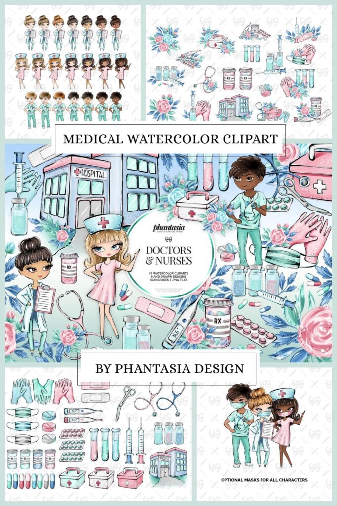Medical Watercolor Clipart – MasterBundles