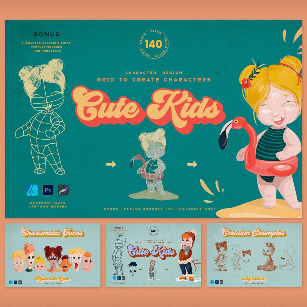 MEGABUNDLE Character Grids – MasterBundles