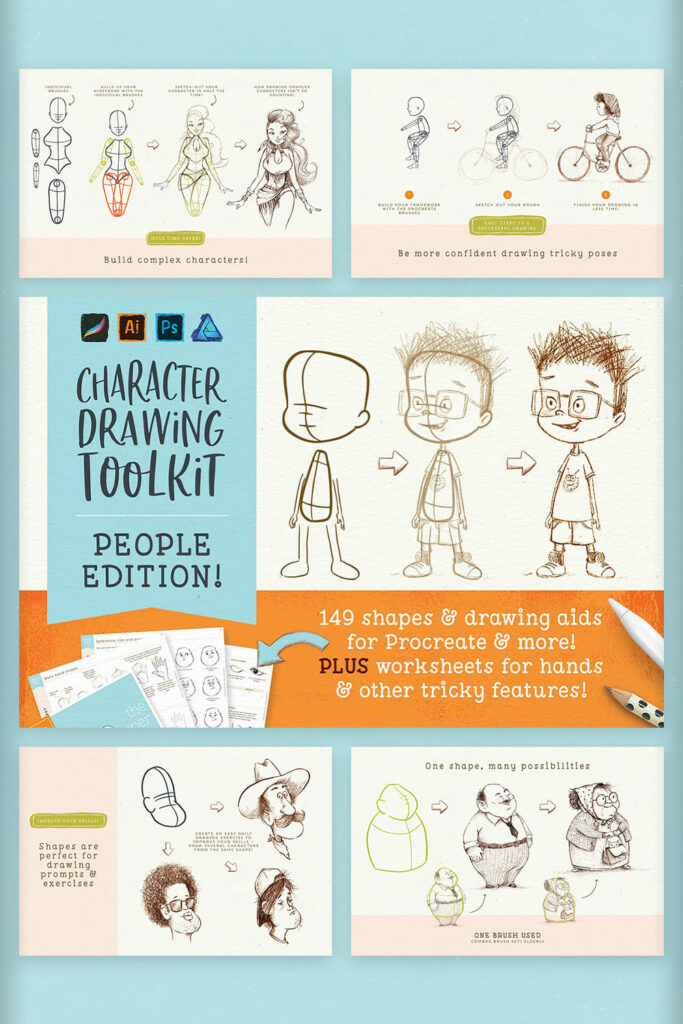 Procreate Character Drawing Toolkit – MasterBundles