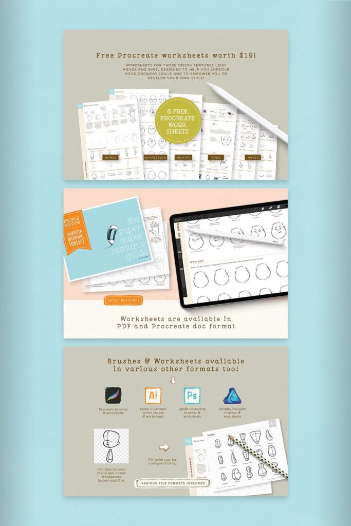 Procreate Character Drawing Toolkit – MasterBundles