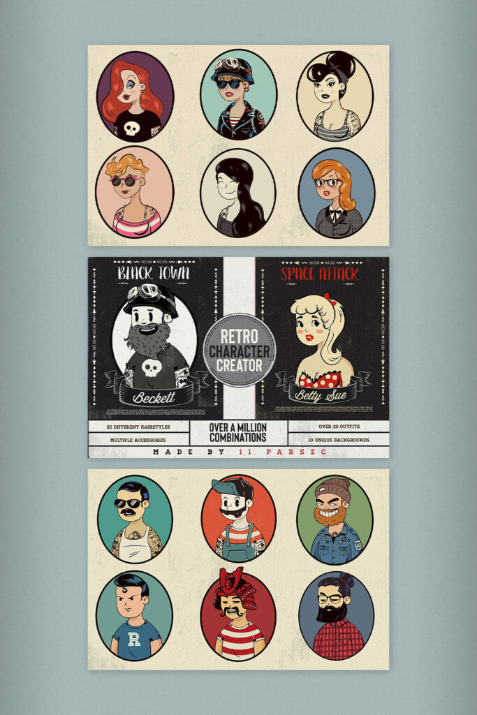 Retro Character Creator – MasterBundles