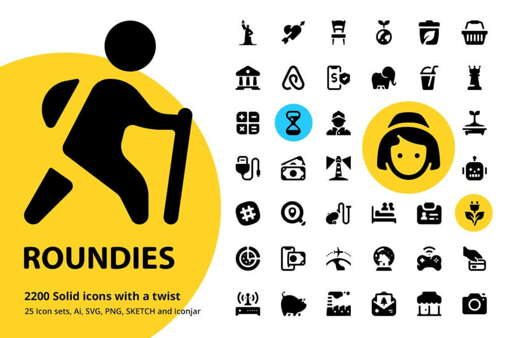 Roundies 2200 Solid Icons – MasterBundles