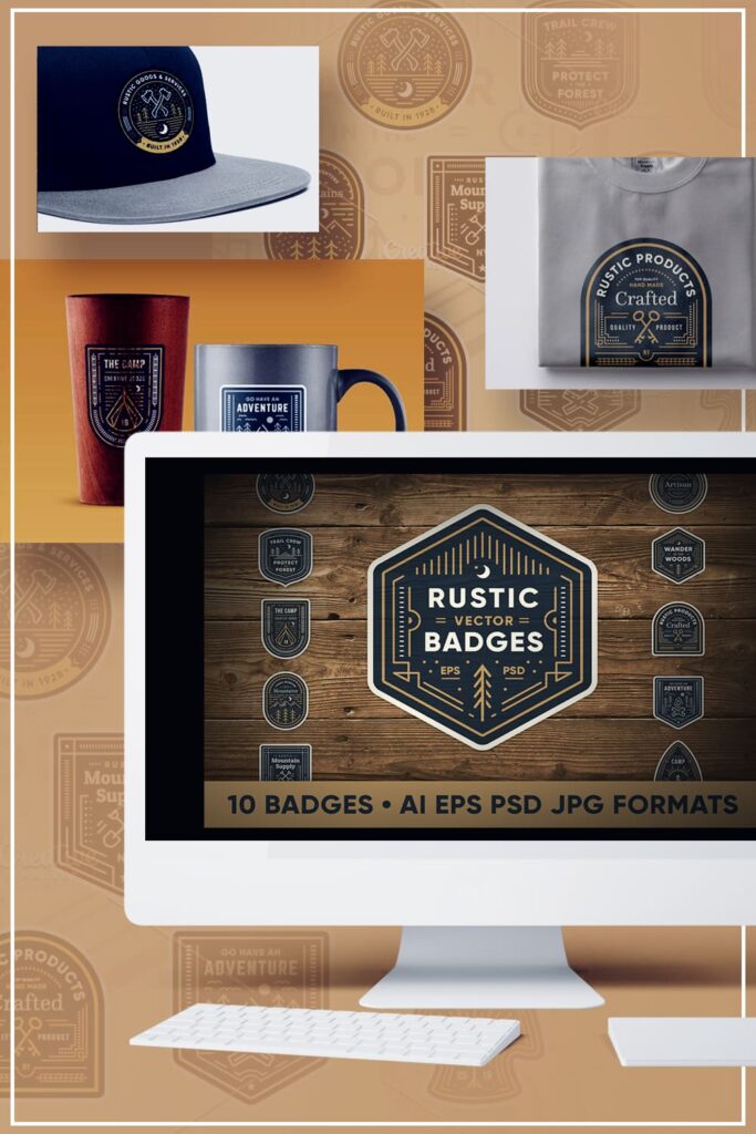 Rustic Line Art Badges – MasterBundles
