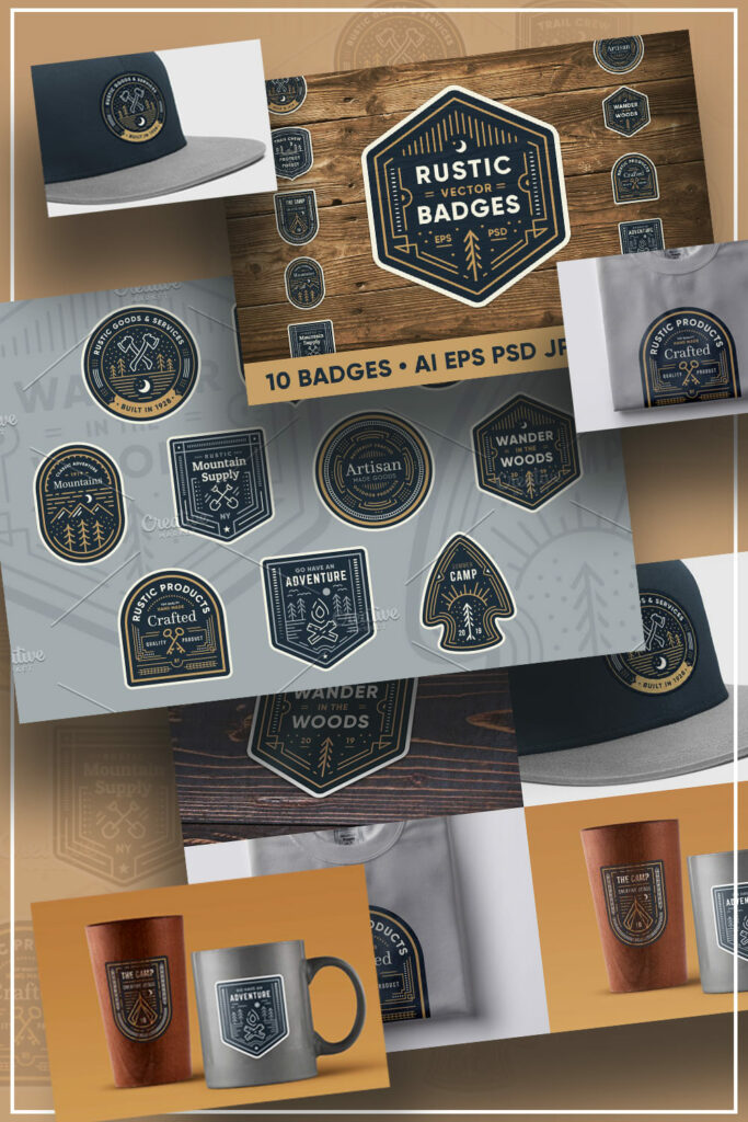 Rustic Line Art Badges – MasterBundles