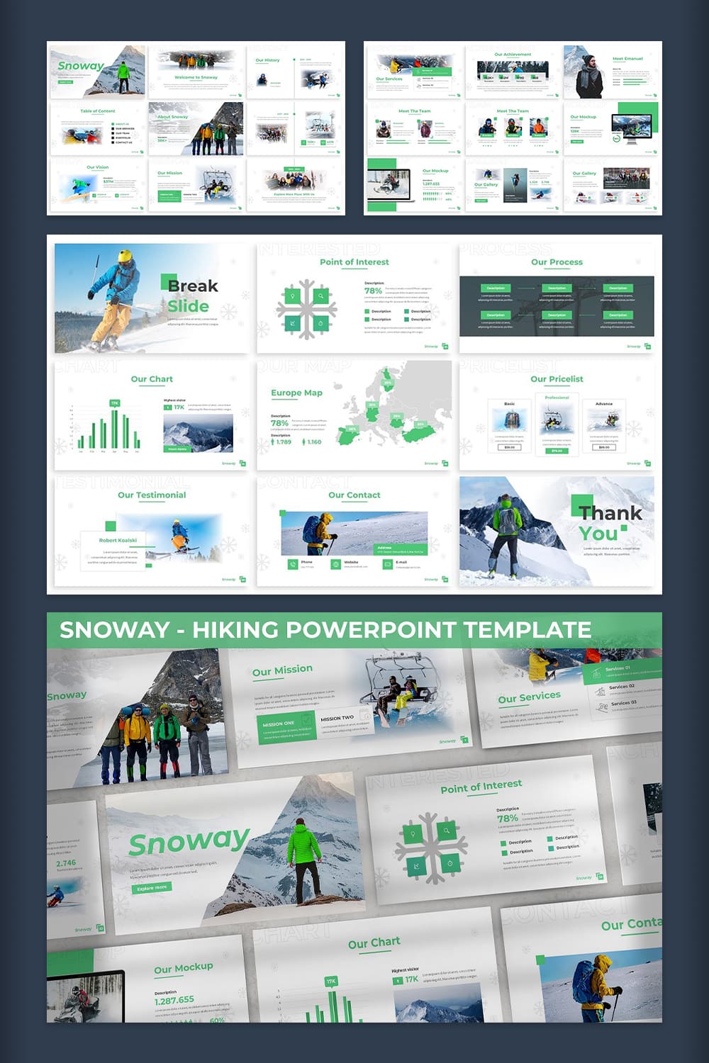Snoway - Hiking Powerpoint Template – MasterBundles