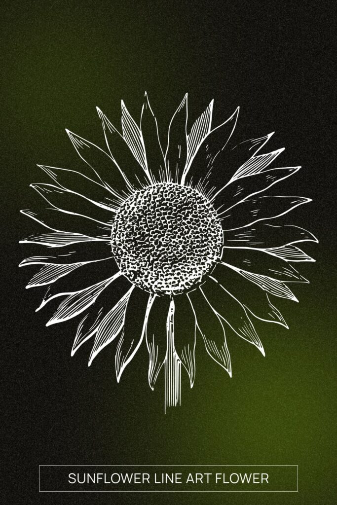 Sunflower Line Art Flower – MasterBundles