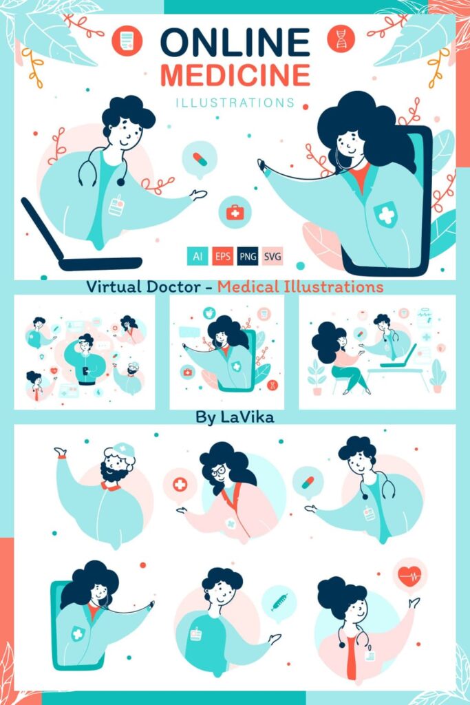 Virtual Doctor Medical Illustrations | Master Bundles