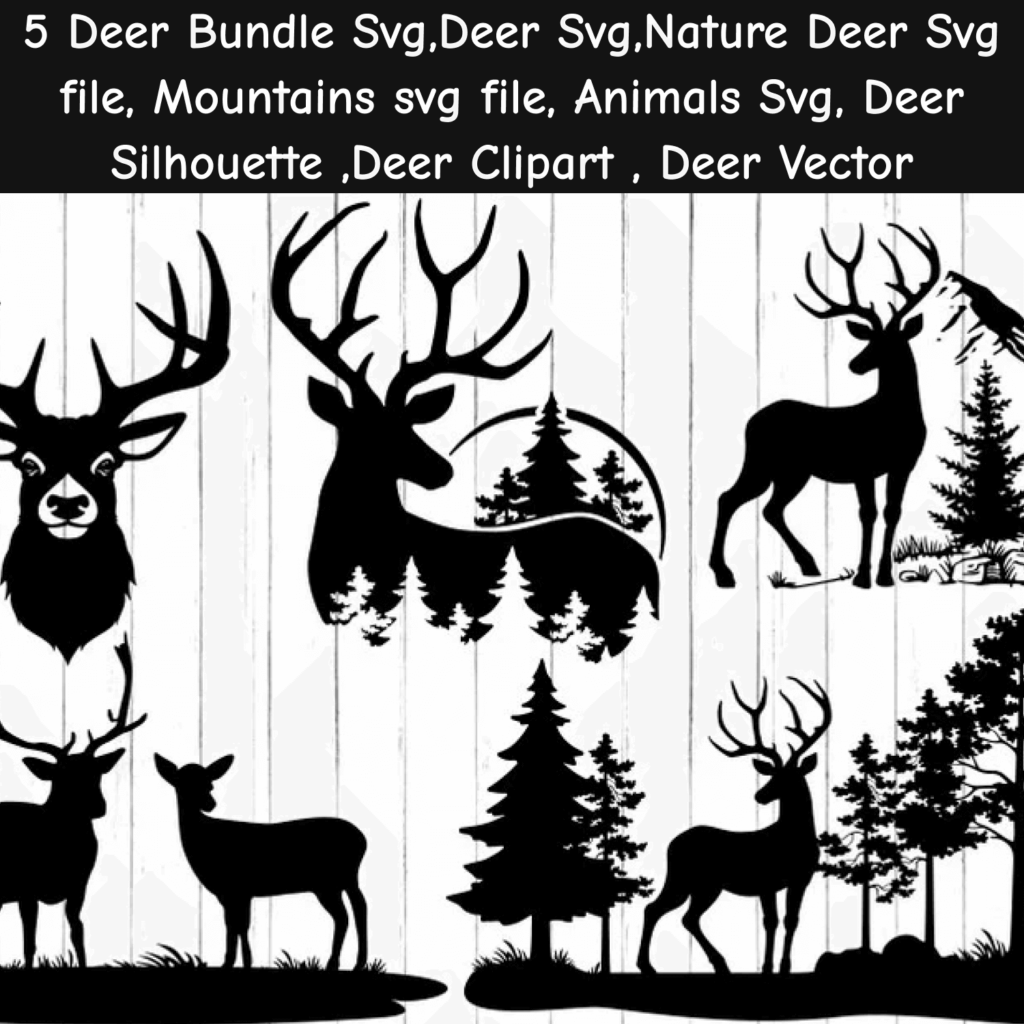 5 Nature Deer Bundle SVG – MasterBundles