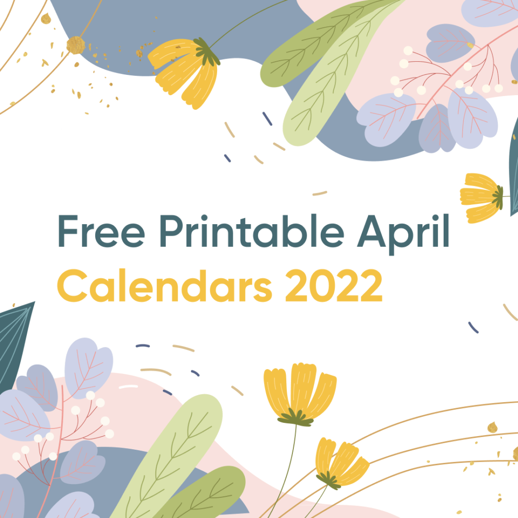 Free Printable April Calendars 2022 – MasterBundles