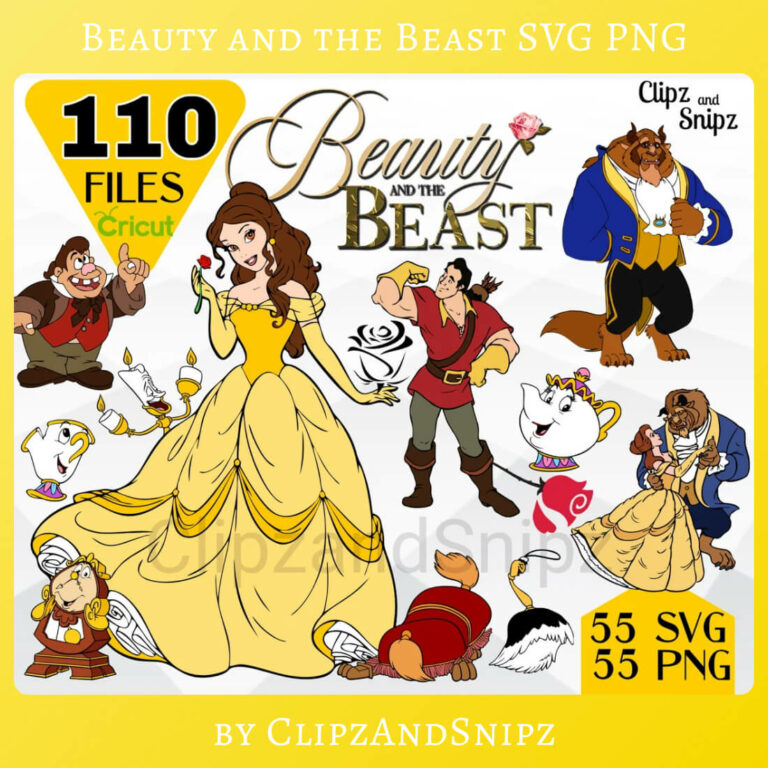 Cute Beauty & The Beast Bundle SVG File, Princess SVG – MasterBundles
