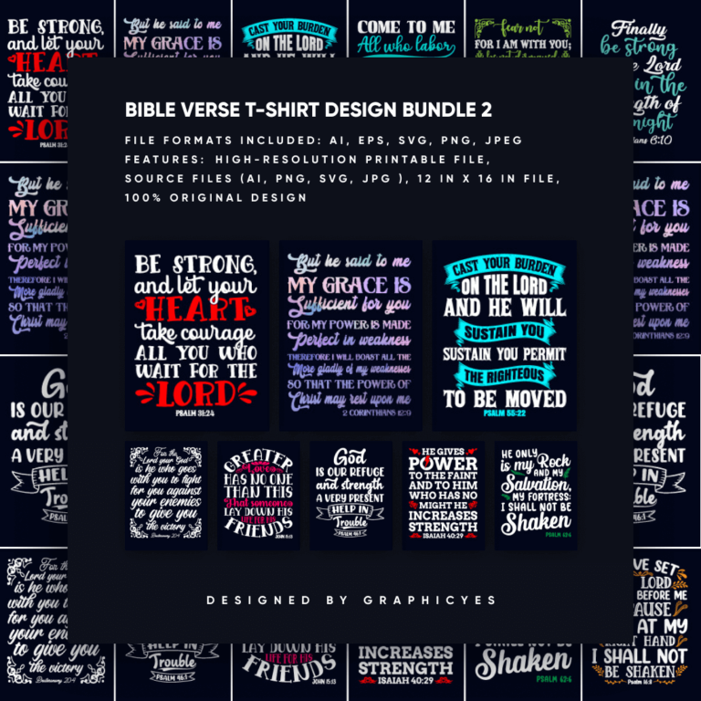 Bible Verse T-Shirt Design Bundle – MasterBundles