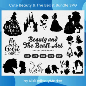 Cute Beauty & The Beast Bundle SVG File, Princess SVG – MasterBundles