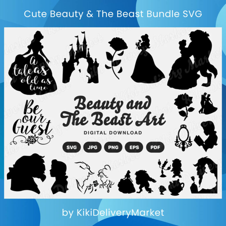 Cute Beauty & The Beast Bundle SVG File, Princess SVG – MasterBundles