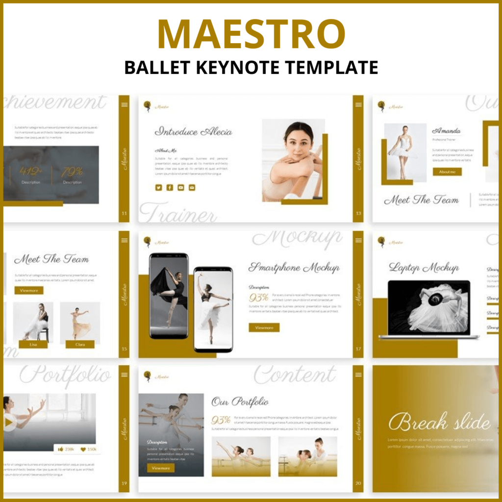 Dance Teacher PowerPoint Template – MasterBundles