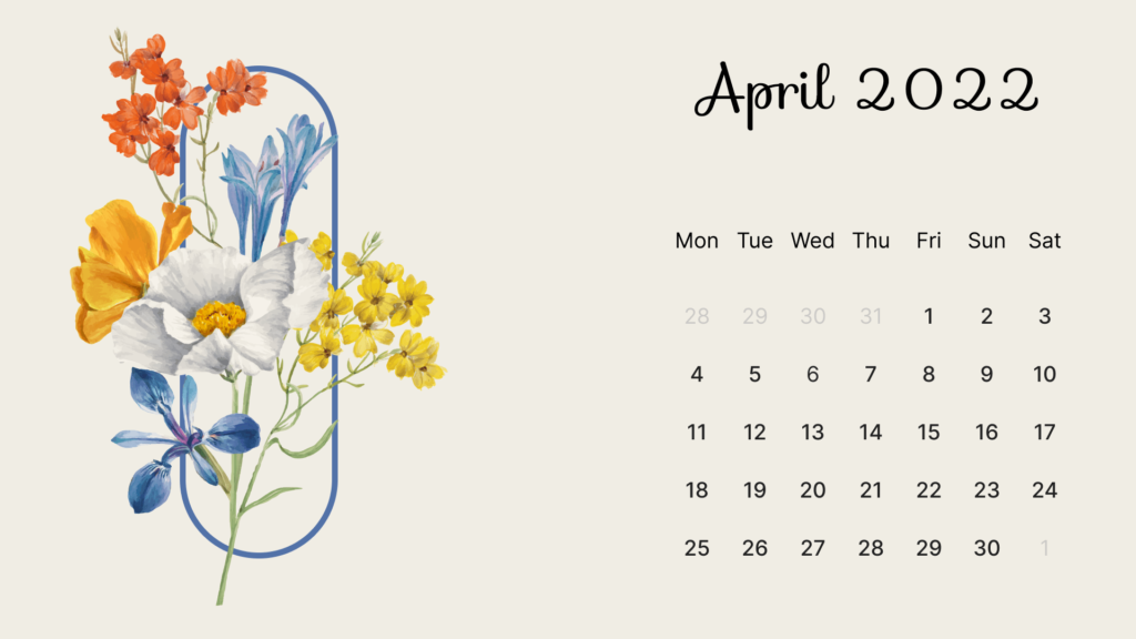 Free Printable April Calendars 2022 – MasterBundles