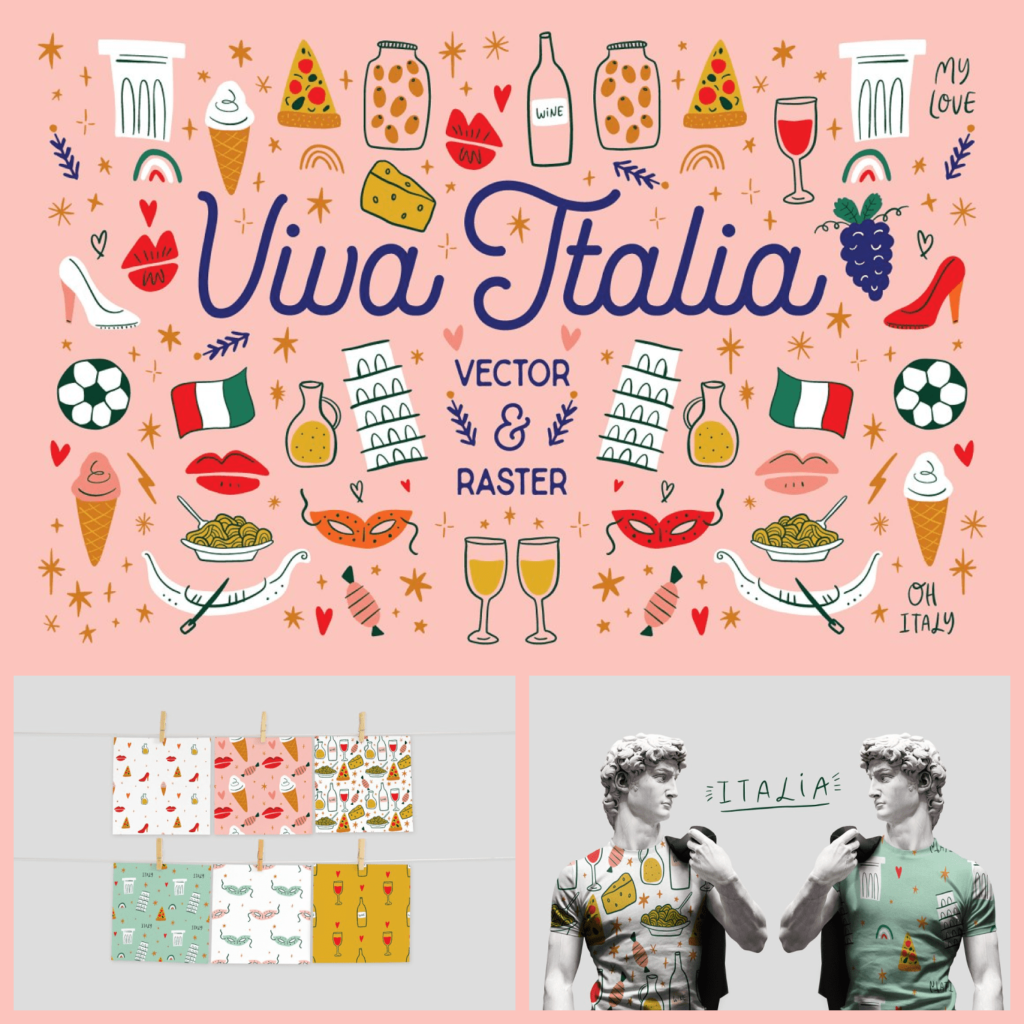 Italy Travel Vector Clipart Bundle – MasterBundles